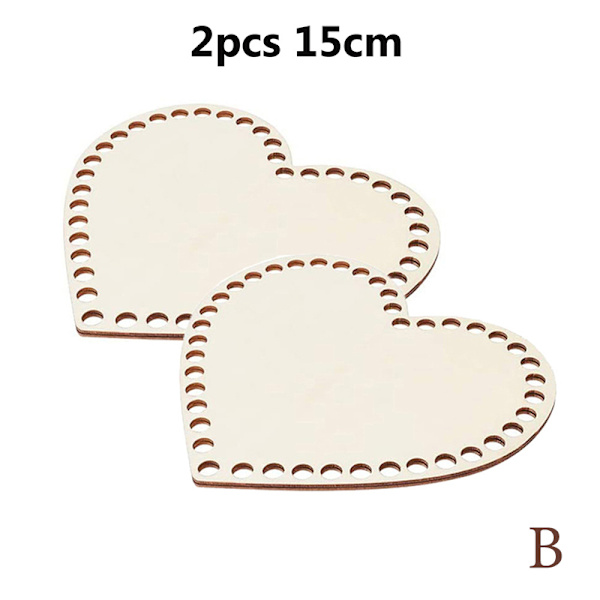 2 stk Naturlig trækurv Bund Hjerteform Hæklet kurv Wo B | Fyndiq