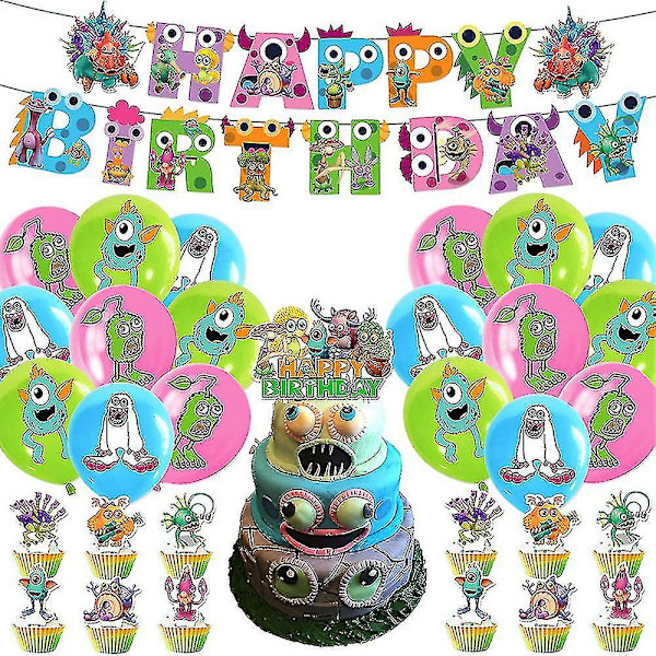 Venalisa My Singing Monsters Tema Födelsedagsfest Dekorationer Kit ...