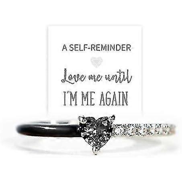 Fast Me Until I'm Me Again Hjärtformad emaljring S925 Silverringar ...