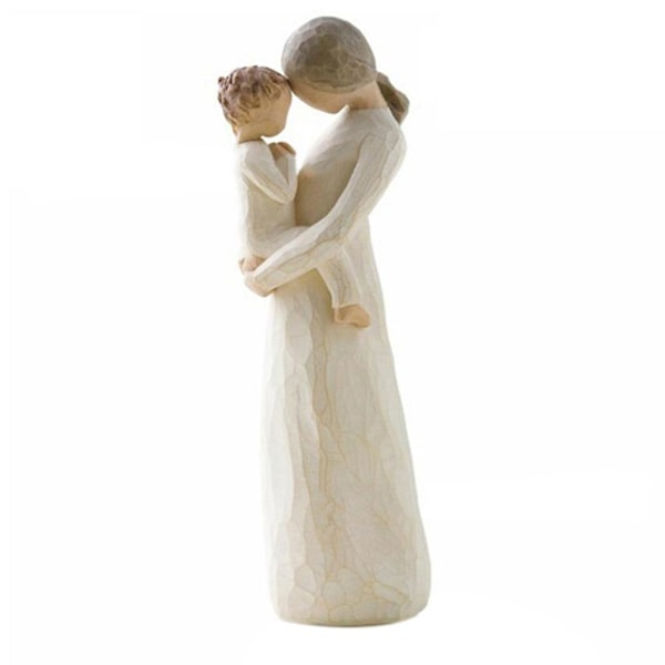 Mor og Søn Figur Statuette Hjem Ornament Harpiks Håndværk Far og Børn Skulptur Dekoration ...