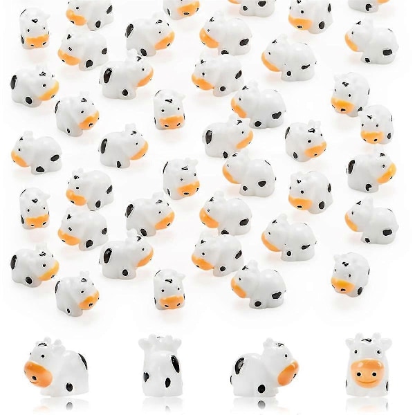 100 stk Mini Ko-Figurer Harpiks Ko Miniature Dyr Figurer Fe-Have ...