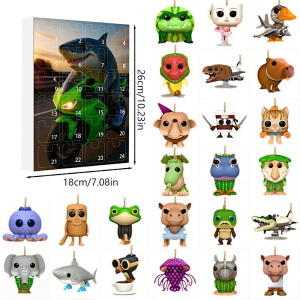 Kraftig Sahur 24 Dagars Adventskalender 2025, 2D Akryl Nyckelring ...