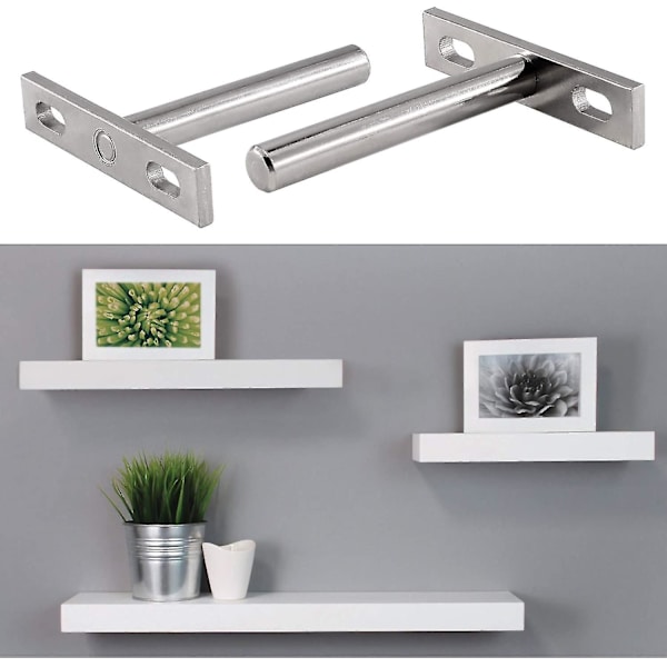 Metalbeslag til flydende hylde, 3 tommer skjulte beslag flydende ...