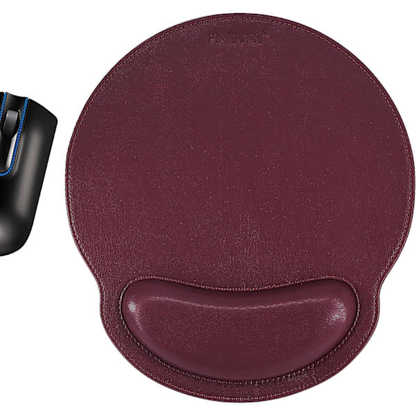 Ergonomisk musmatta med handledsstöd, PU-läder musmattor med halkfri ...