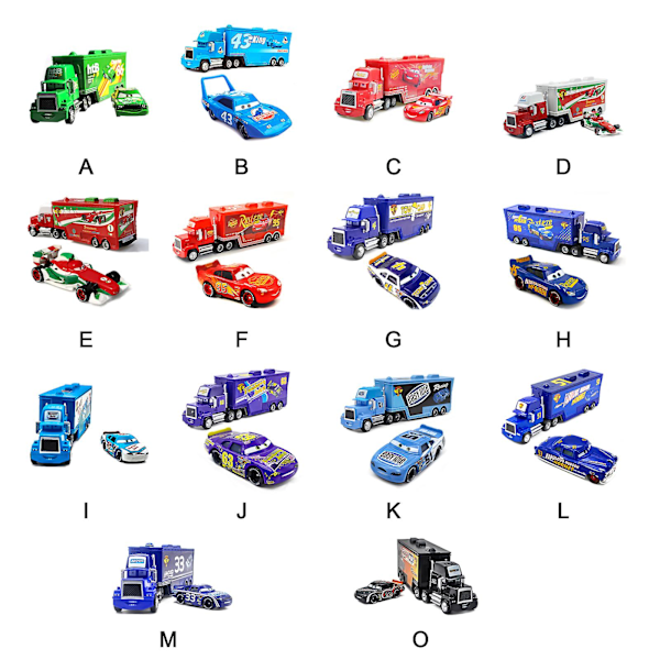 Autot-elokuva Mcqueen, Kuningas, Chick Hicks, Mack Truck Uncle Diecast ...