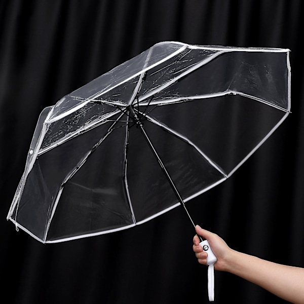 Transparent Paraply Automatiskt Paraply Regn Kvinnor Män Regn Auto ...