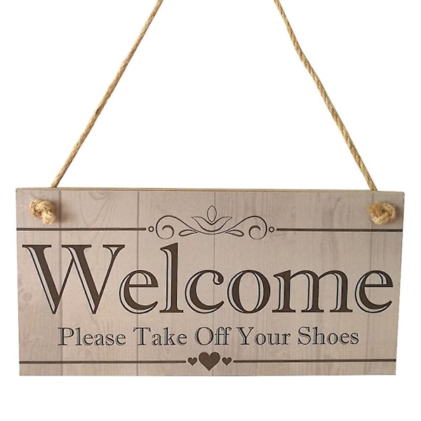 Hjemmedekoration Tag Skoene Af Vægskilt Træ Velkommen Skilt Velkommen ...