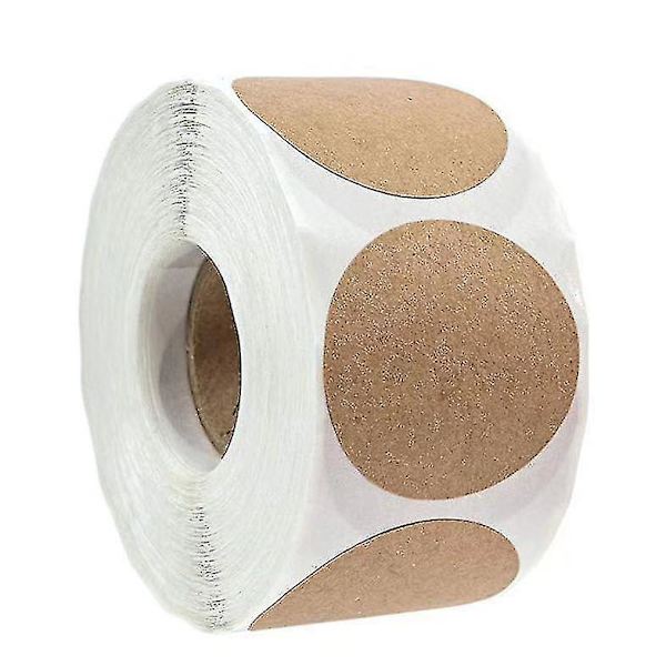 2 Natural Brown Kraft Stickers (500 Per Roll) - Round Blank Stickers ...