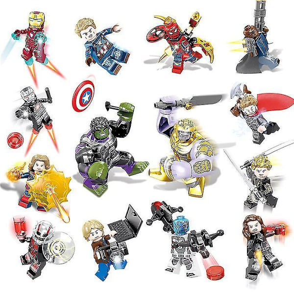 16pcs Avengers Building Blocks Dolls Superhero Building Blocks ...