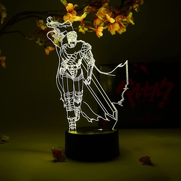 Wekity Guts Otaku Lamp Berserk Anime Lamp Figure Night Light, 16 Color ...