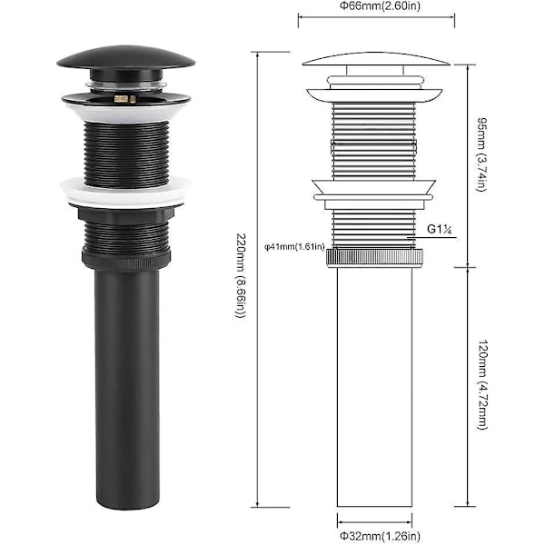 Lavatory Pop Up Pop Up Waste Overflow Stopper Drain Plug For Faucet ...