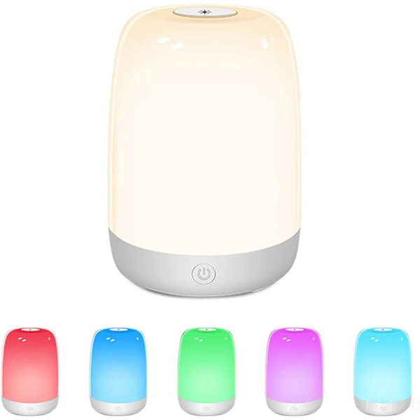 Touch Night Light, Dimmable Bedside Lamp Rechargeable Nursery Lamp Rgb ...