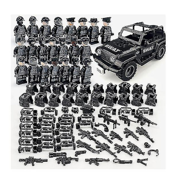 Military Building Blocks Series Black Special Police And Off-road ...