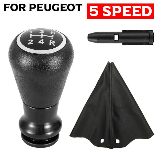 Kromad Bil ABS Växelspaksknopp Manuell 5 Växlar För Peugeot 106 206 306 ...