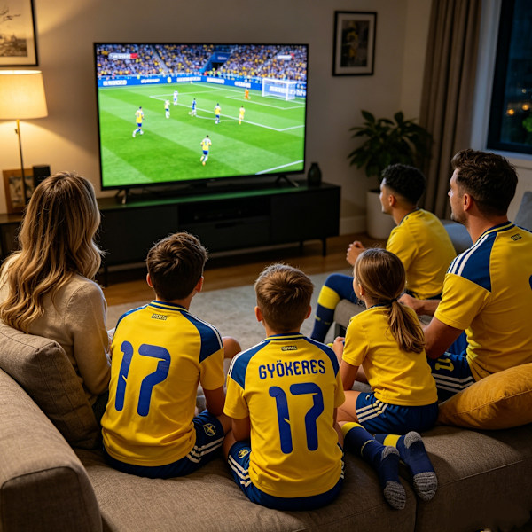 2026 Fotbolls-VM Sveriges herrlandslag #9 Isak Hemmatröja 3-delat kit ...
