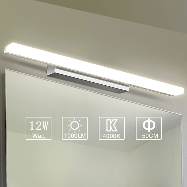 Led Spegellampa 50 Neutral Vit Badrumsvägglampa 4000k Modern ...