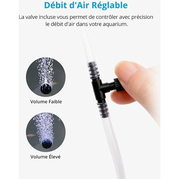 LECHUANG Aquarium Air Pump, 300L/H Justerbar Silent Bubbler för ...