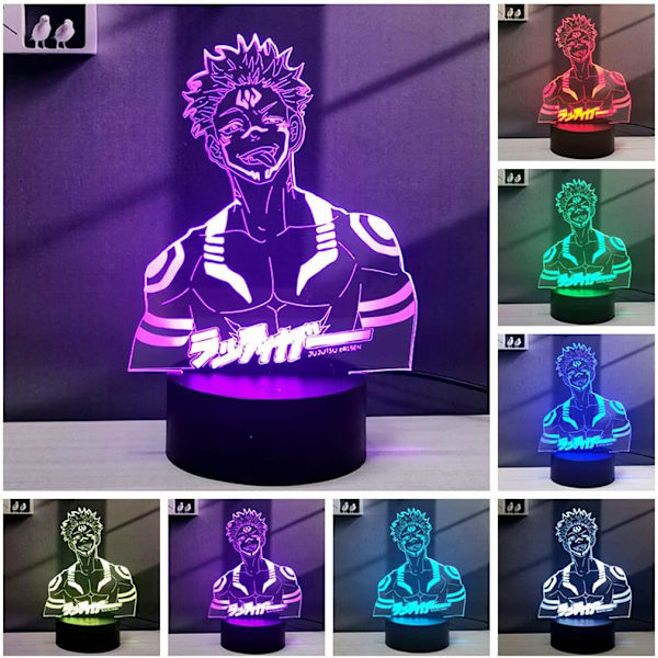 Ryomen Sukuna Neon Sing 3D Illusion Jujutsu Kaisen LED Anime | Fyndiq