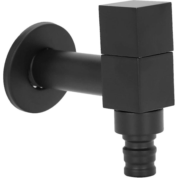 Fyrkantig Vattenkran ,full Koppar Enkel Kallkran Tvättmaskin Kran G1/2 Tråd Svart Balkong ...