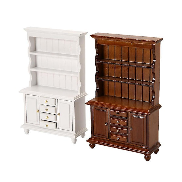 Nukkekotihuonekalusetti 2 kpl 1/12 mittakaavassa Puinen kirjahylly Tarvikkeet Leikkikalu Malli ...