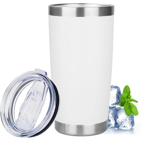 Isolerad Resemugg 600ml Vit BPA-fri 304 Rostfritt Stål Termokopp Te ...